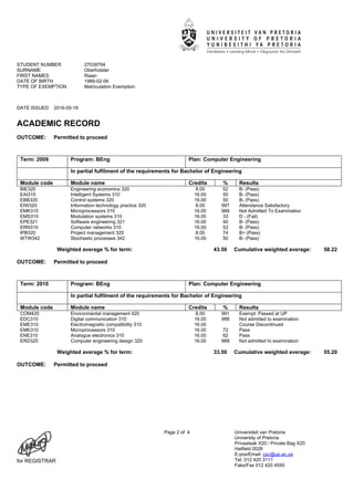 UP academic Record | PDF