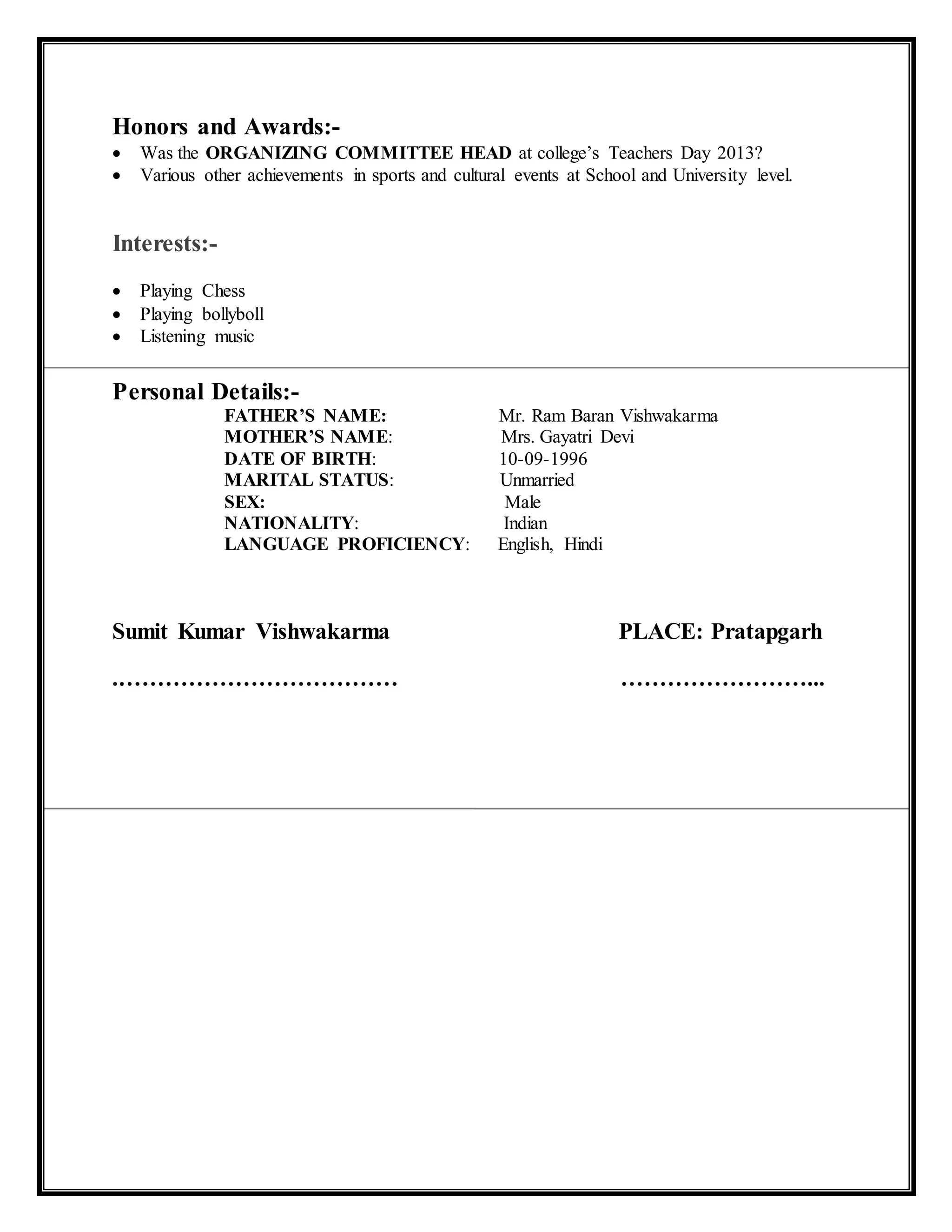 Sumit Kumar RESUME | DOCX