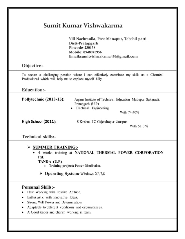 Sumit Kumar RESUME | DOCX