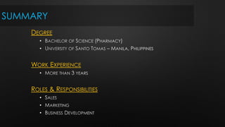 Professional Summary | PPTX