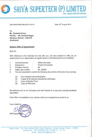 OFFER Letter SSPL - SKumar.PDF