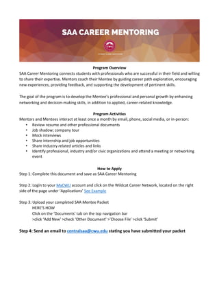 SAA Career Mentoring - Mentee | PDF