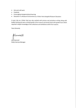 Museum Letter of Skills | PDF