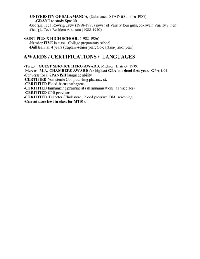 Maria Bierman Resume | DOC | Pharmaceutical Industry | Industries