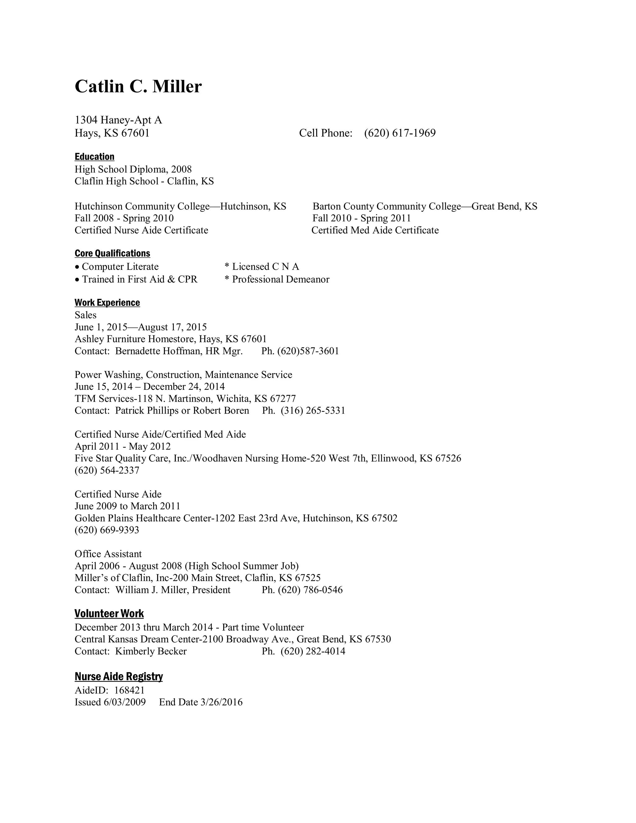 Catlin Resume January 2016 | PDF