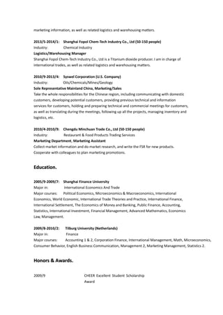 Mengyang Liu (Rachel Liu) - CV | PDF