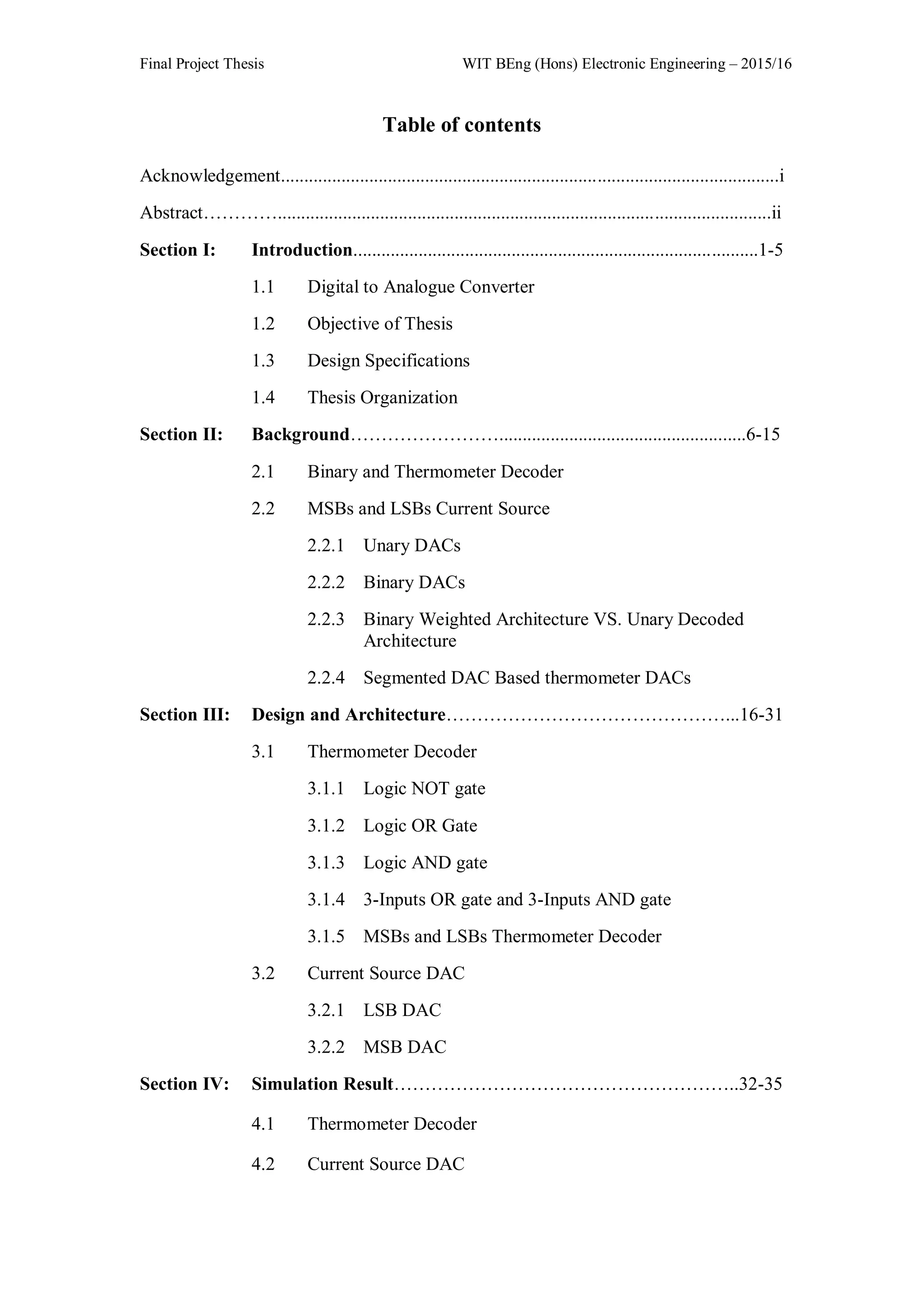 Final Year Report (6bits DACs) | PDF