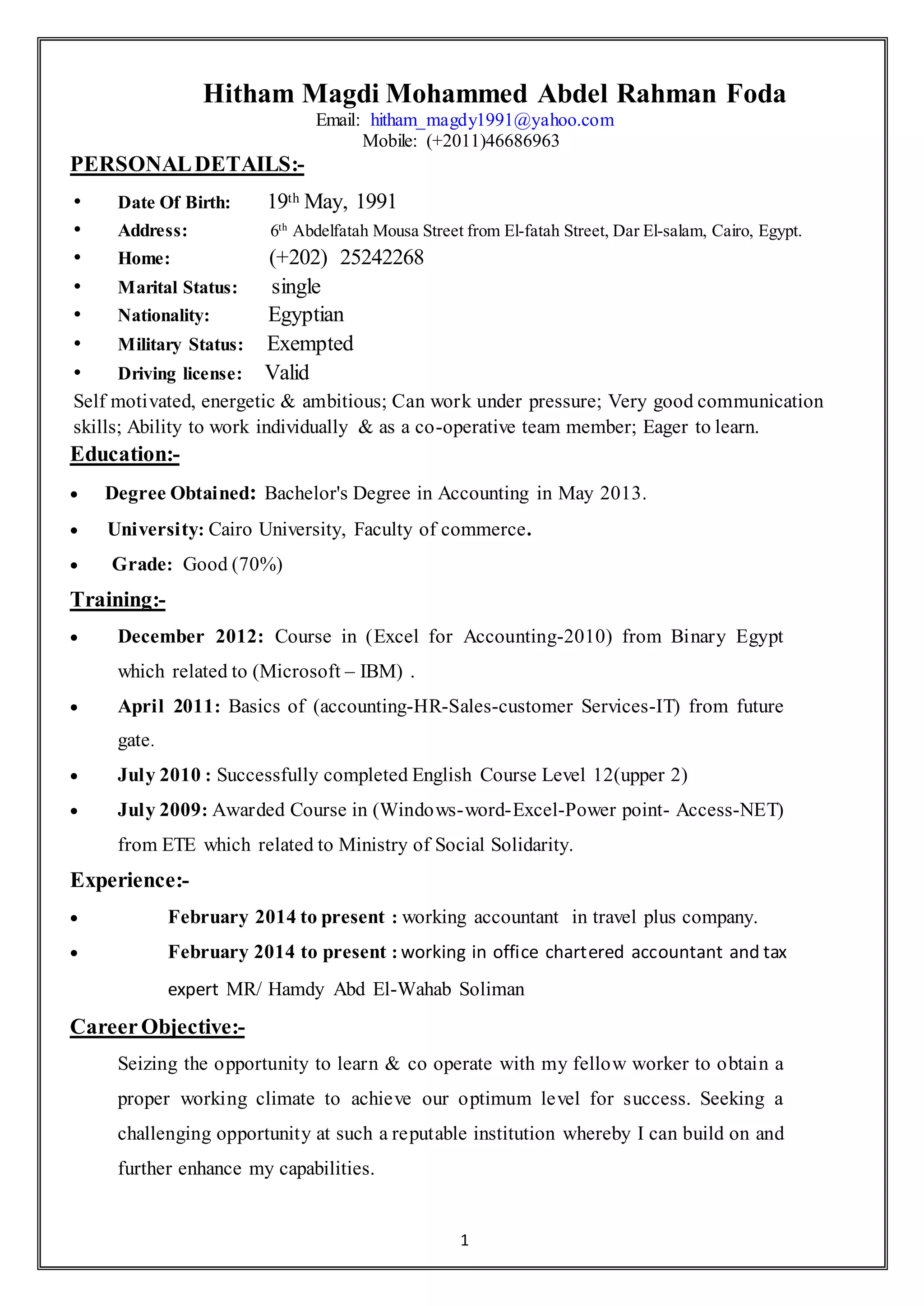 Hitham . cv | DOCX