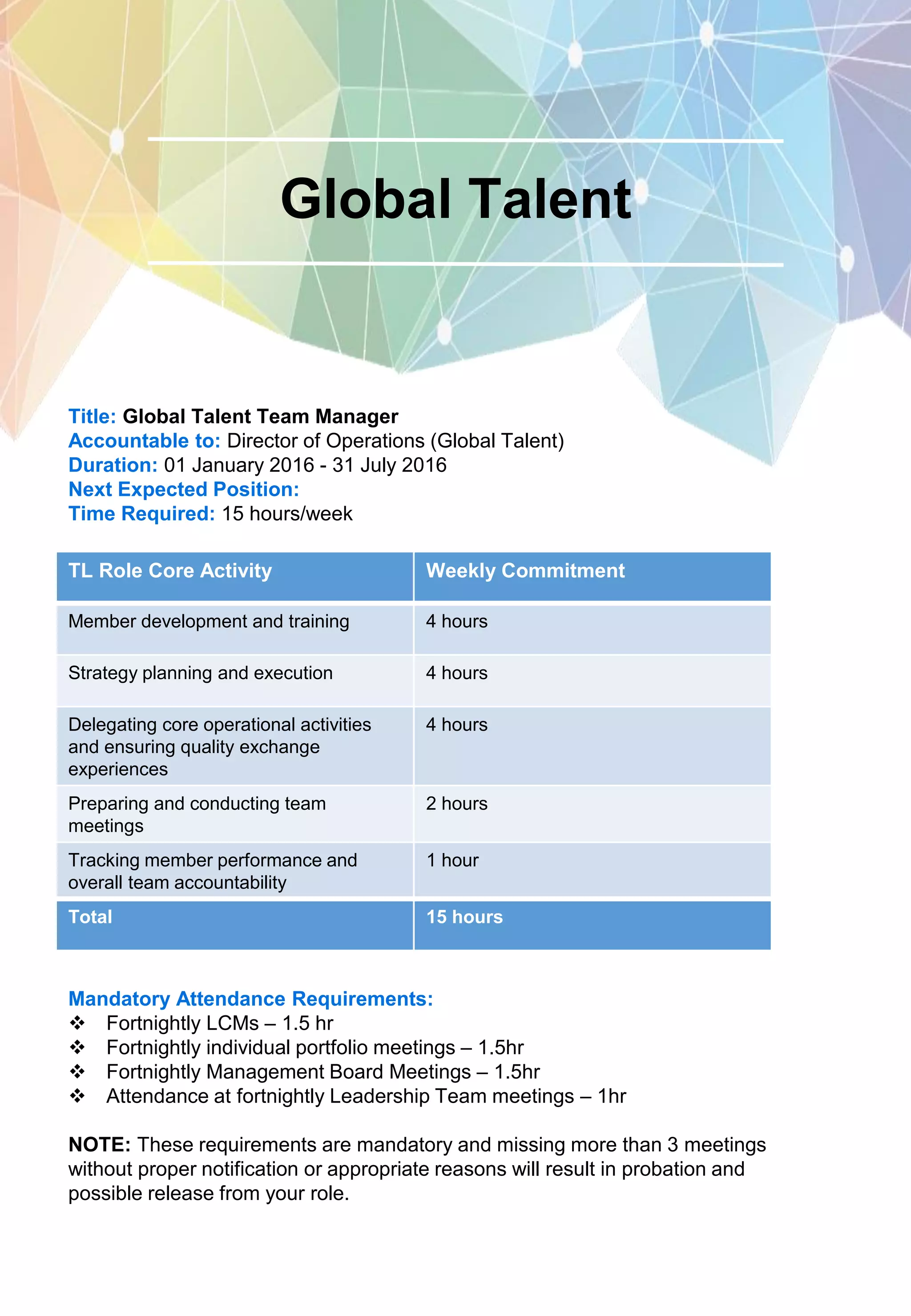 Team Leader JD | PDF