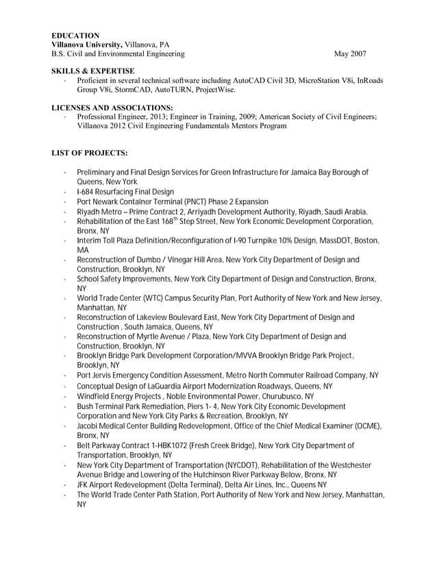 Joseph J. Raftery - Civil Engineer, P.E. | PDF | Civil Engineering ...