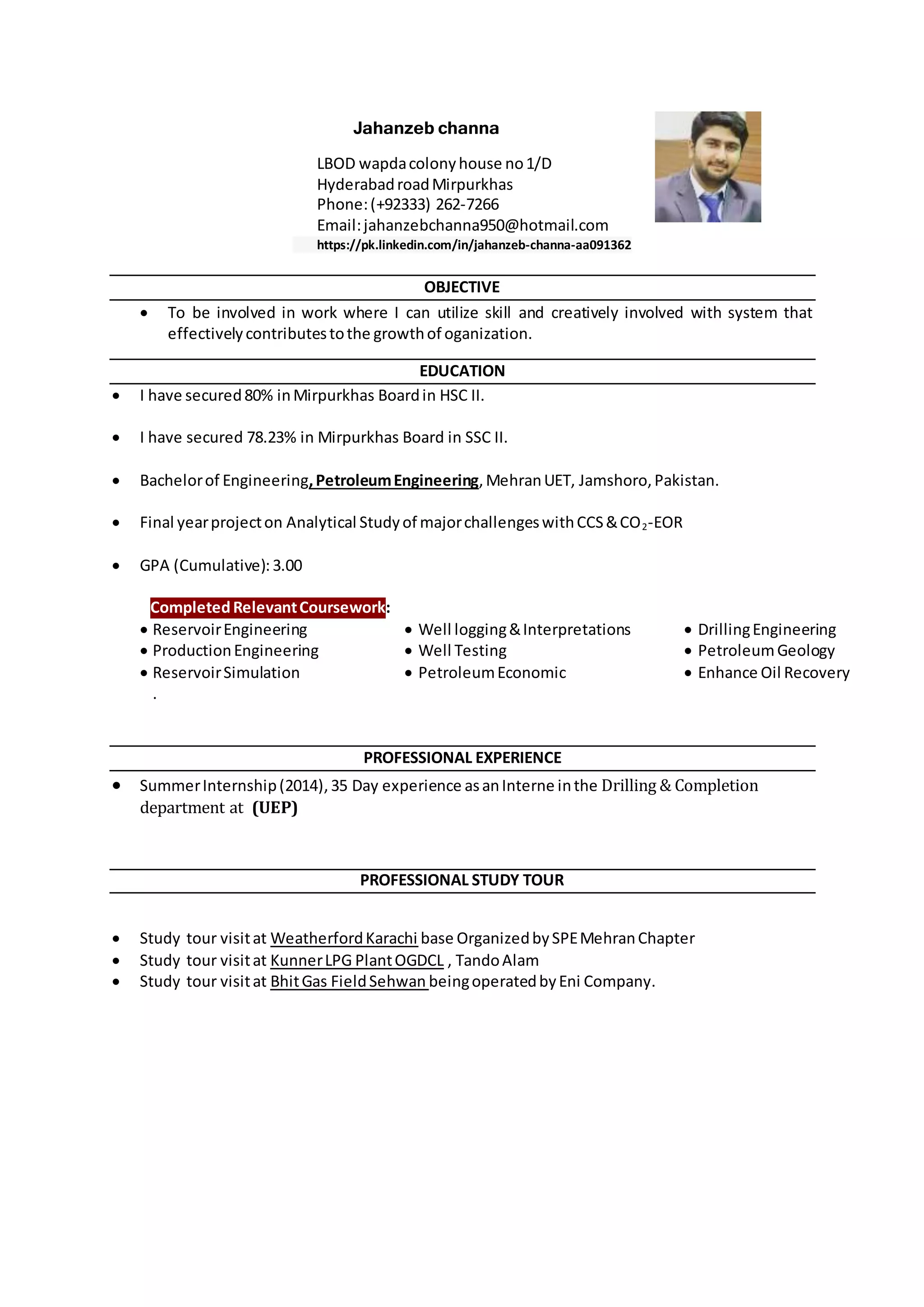 My Resume-jahanzeb channa | DOCX | Technology & Computing