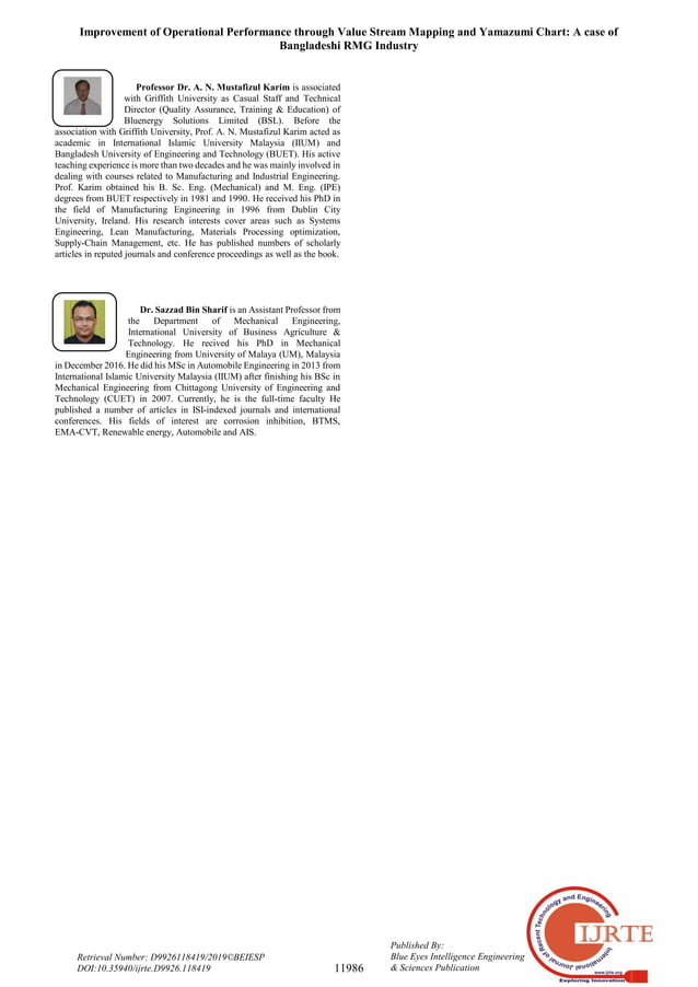 Improvement of Operational Performance through Value Stream Mapping and Yamazumi Chart: A case ...