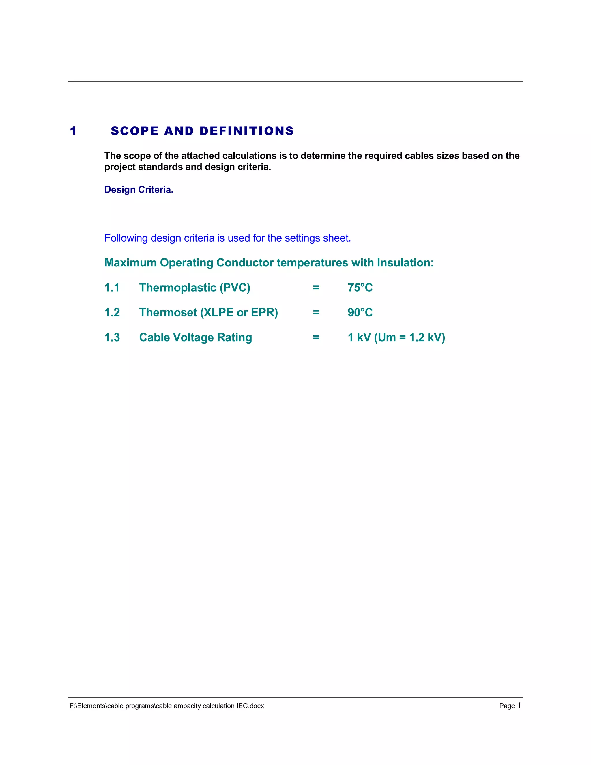 cable ampacity calculations- IEC | PDF