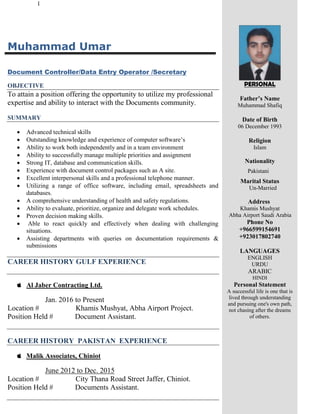CV Muhammad Umar DC | PDF
