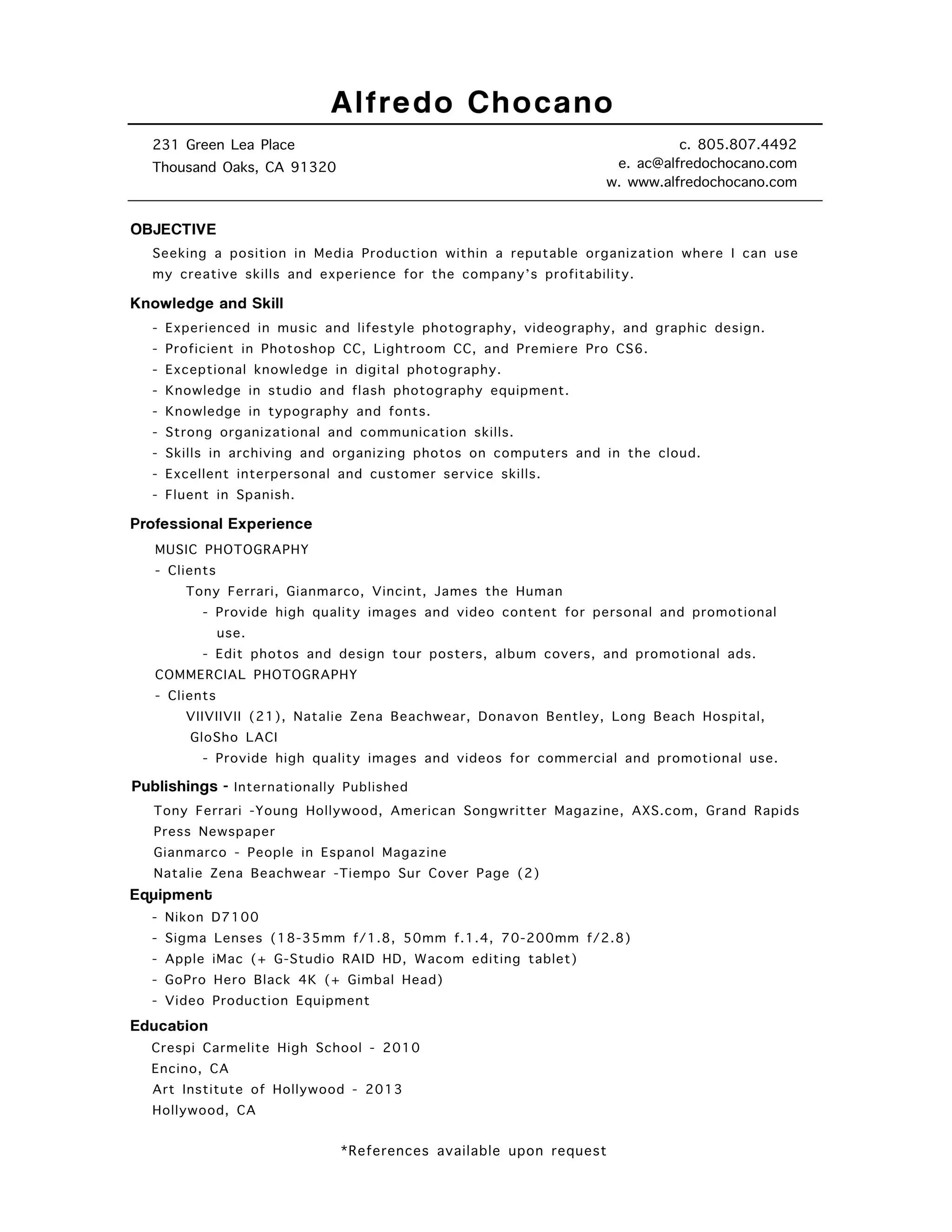 Alfredo Chocano - Resume | PDF