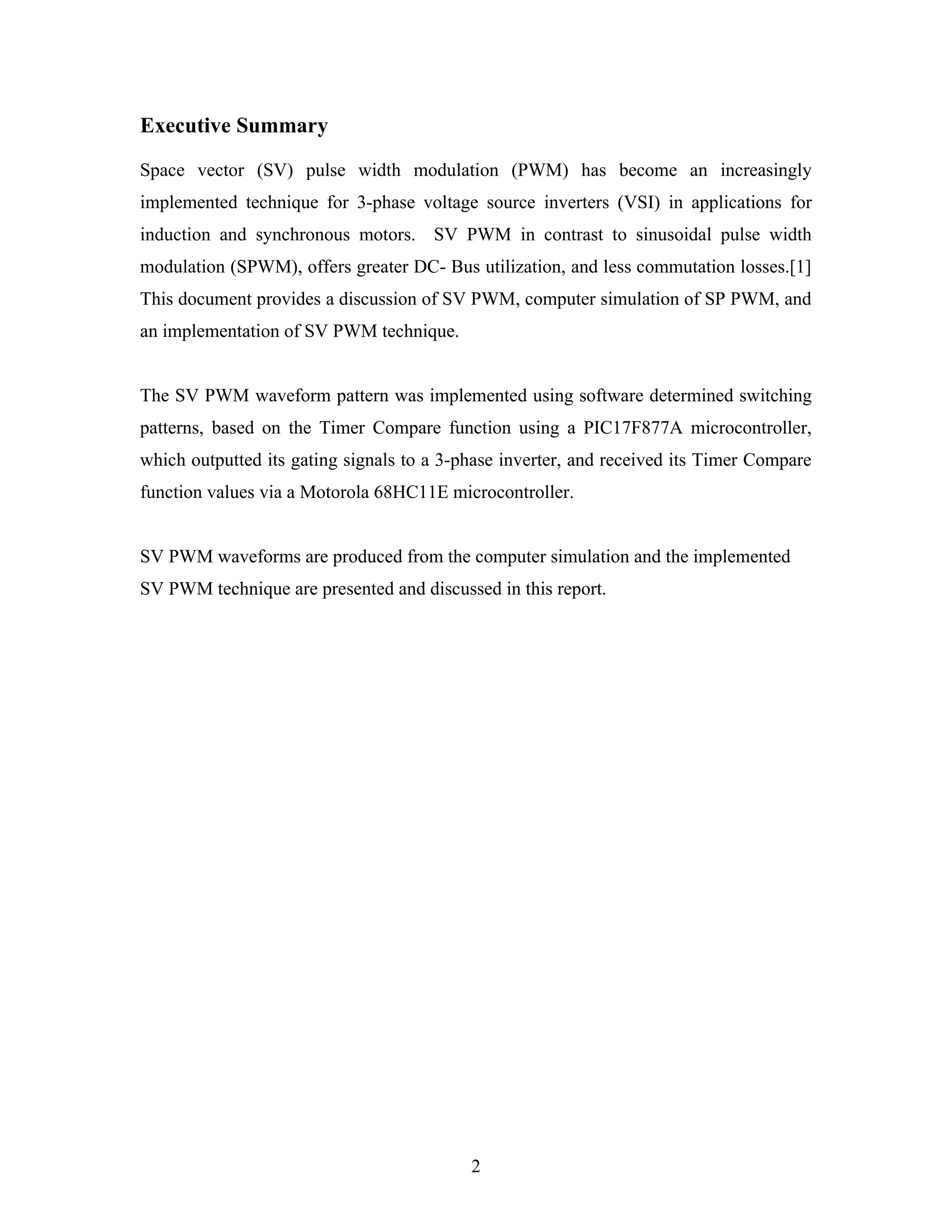 Design Space Vector Modulated PWM Three-Phase Inverter | PDF