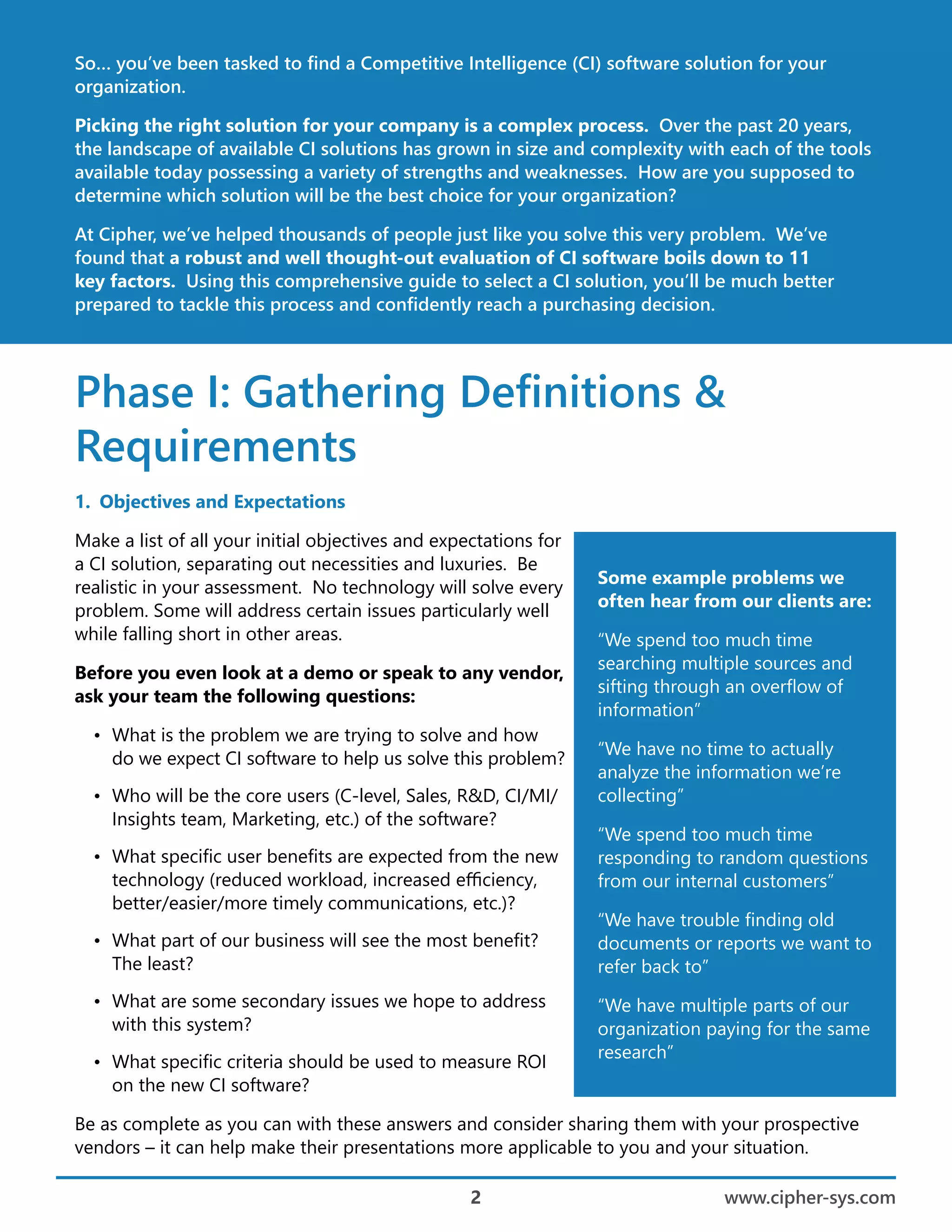 Cipher_Guide-To-Selecting-the-Right-CI-Software-Solution | PDF ...