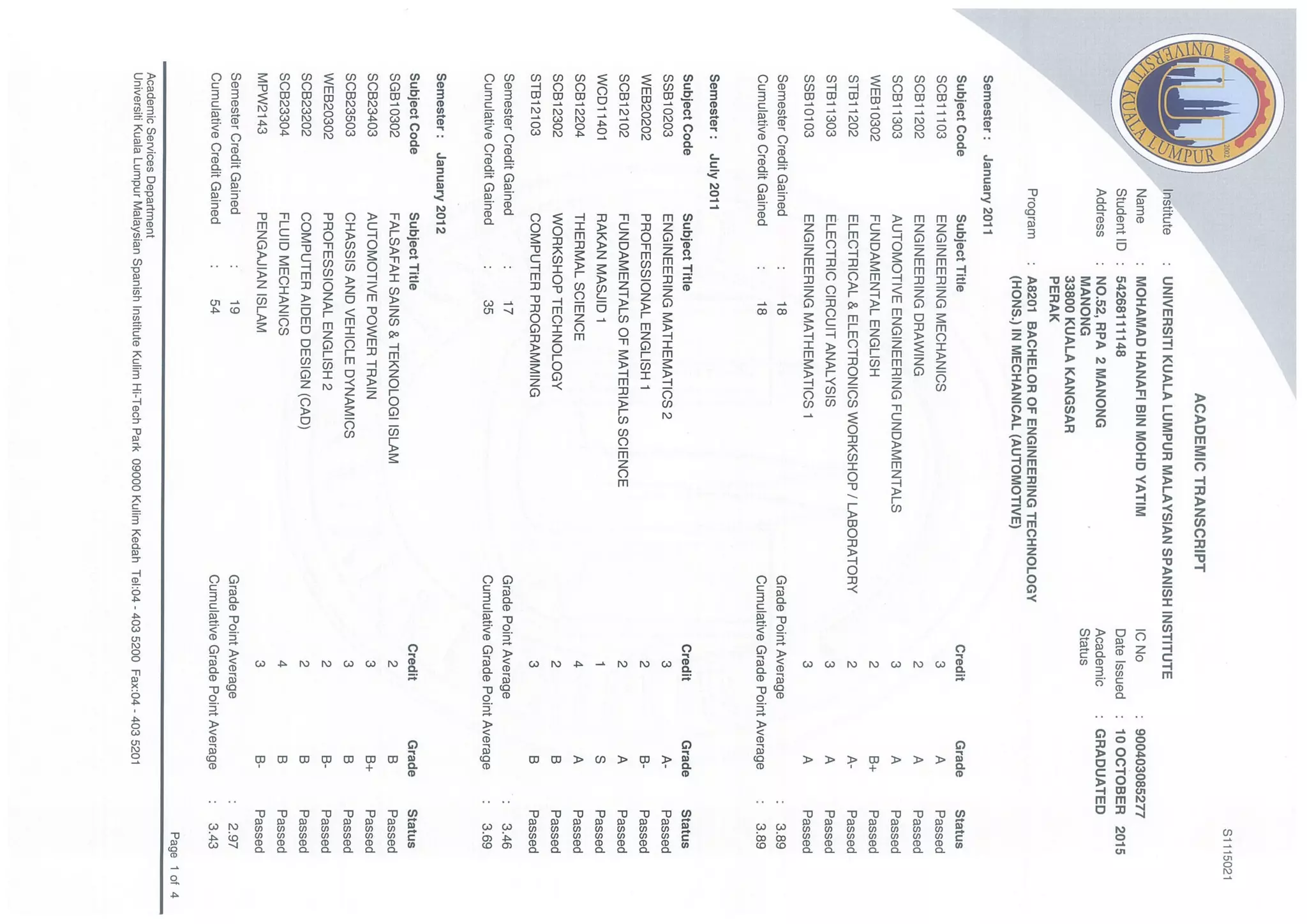 ICs, birth certificates, Degree scroll and transcript | PPT