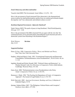 Introduction to Comparative Government Syllabus | DOC