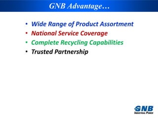 GNB Motive Power....A Battery For Every Application | PPTX | Radio ...