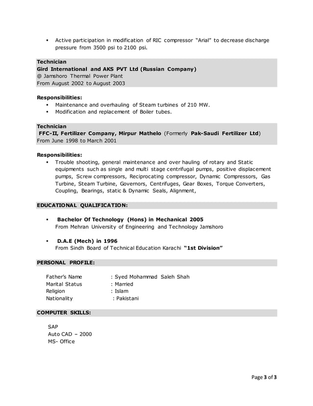 SYED MOHAMMAD REHAN SALEH CV | PDF