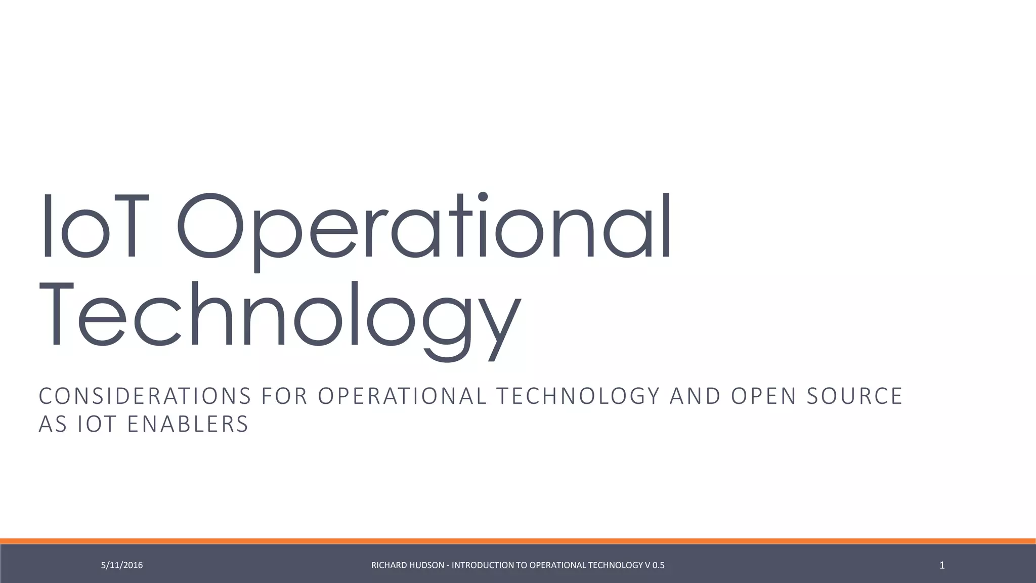 Introduction to Operational Technology 0.1 | PDF