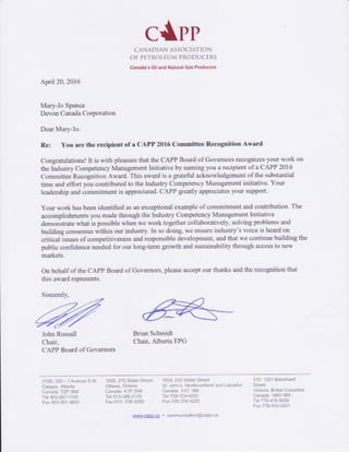 CAPP letter of recognition | PDF