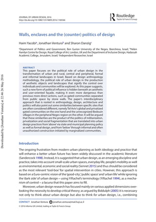 Walls enclaves and the counter politics of design | PDF | Developmental ...