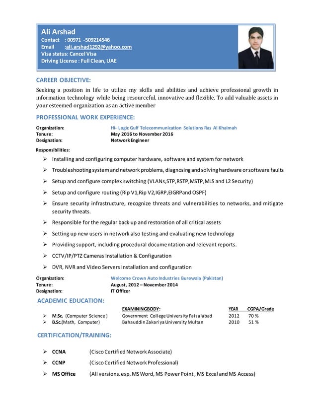 Ali Arshad CV | PDF