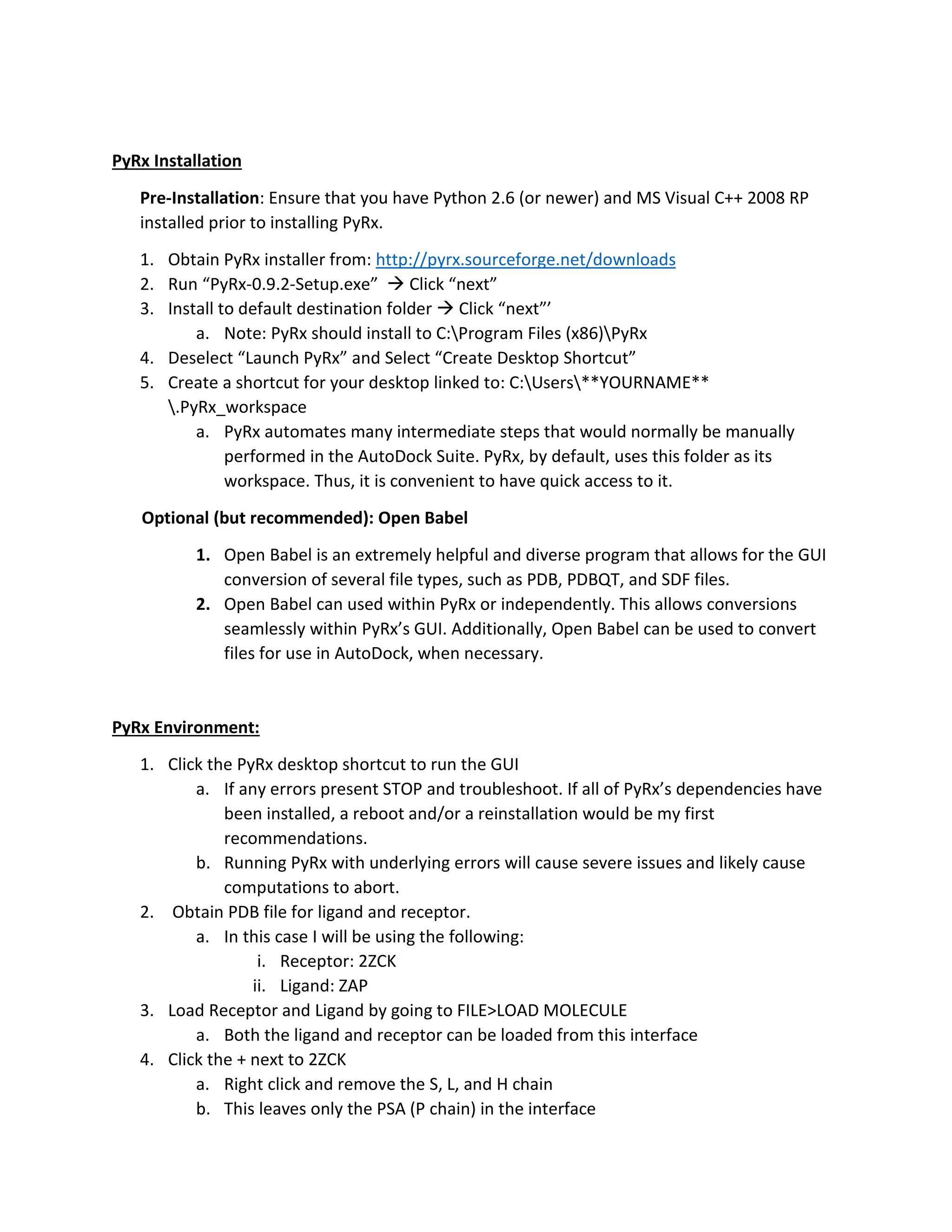 A Beginner's Manual for PyRx | PDF