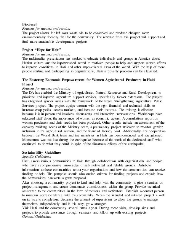 Income Generating Report