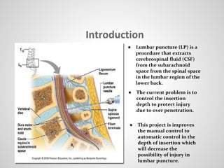 Lumbar puncture Safety tool | PPTX | Physics | Science