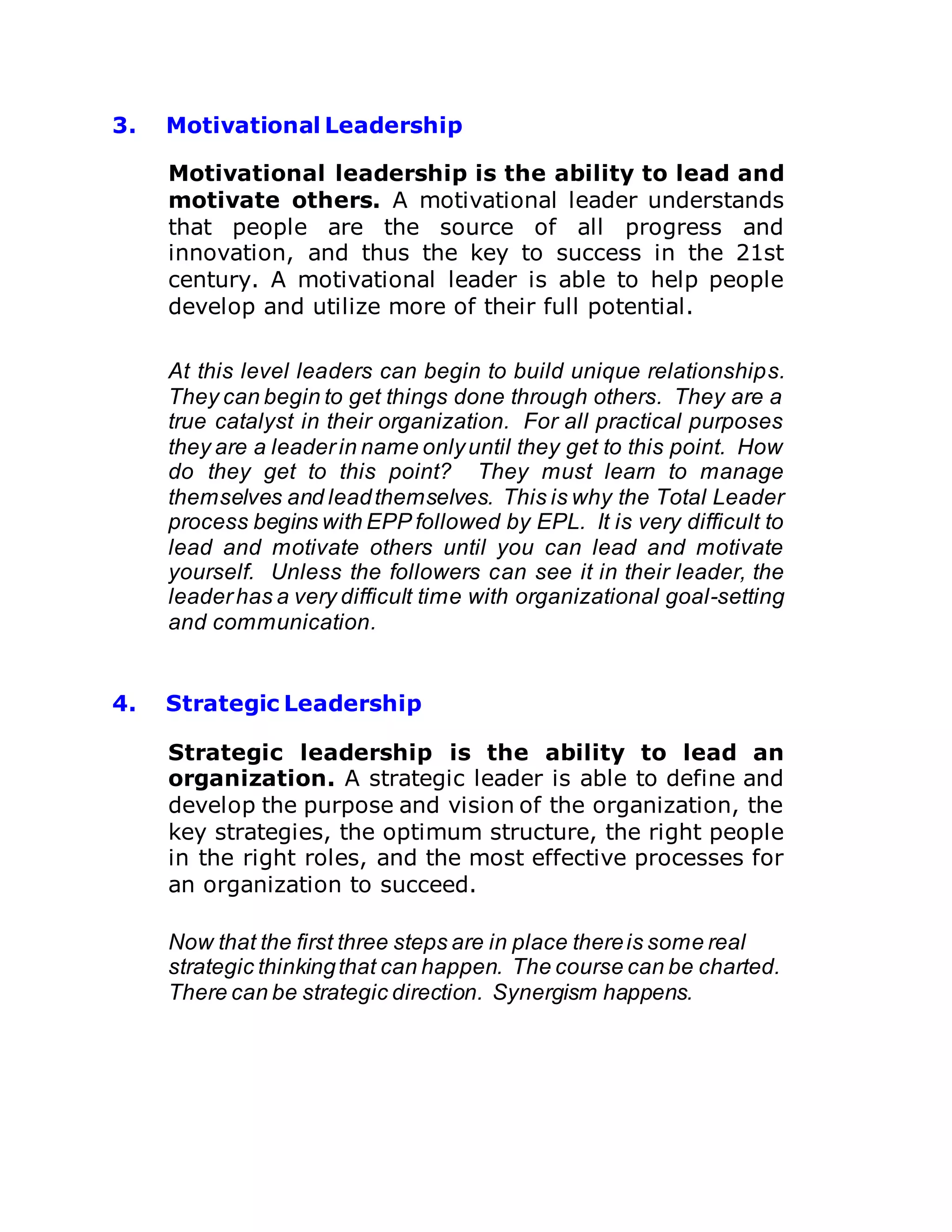 Total Leader an Explanation | DOCX | Executive Leadership & Management ...