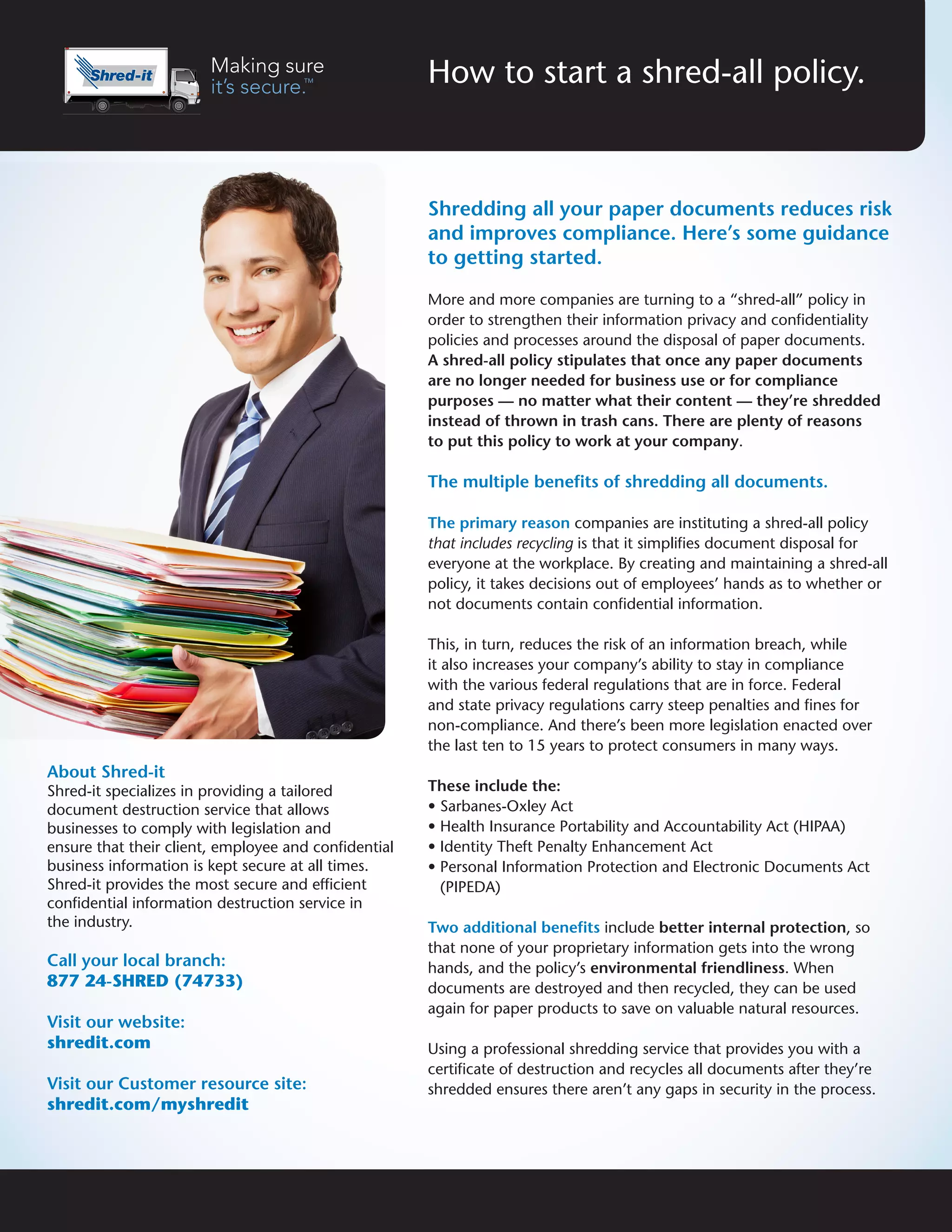 How To Start A Shred All Policy at Work | PDF