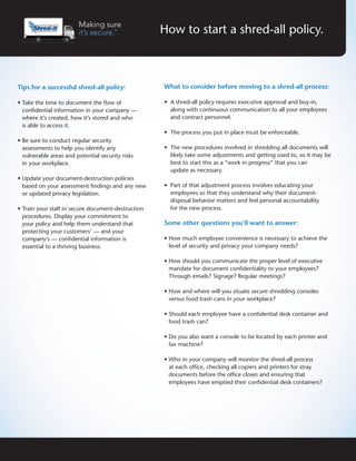 How To Start A Shred All Policy at Work | PDF