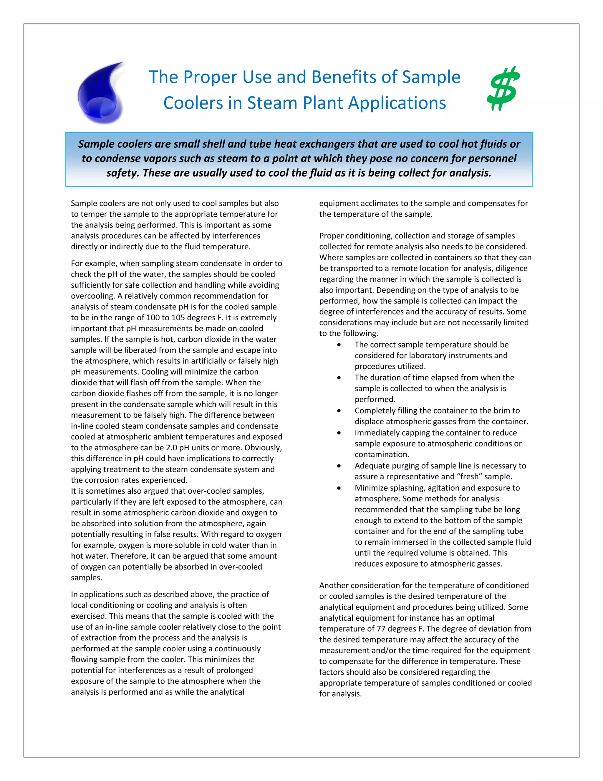 Proper Use and Benefits of Sample Coolers | PDF