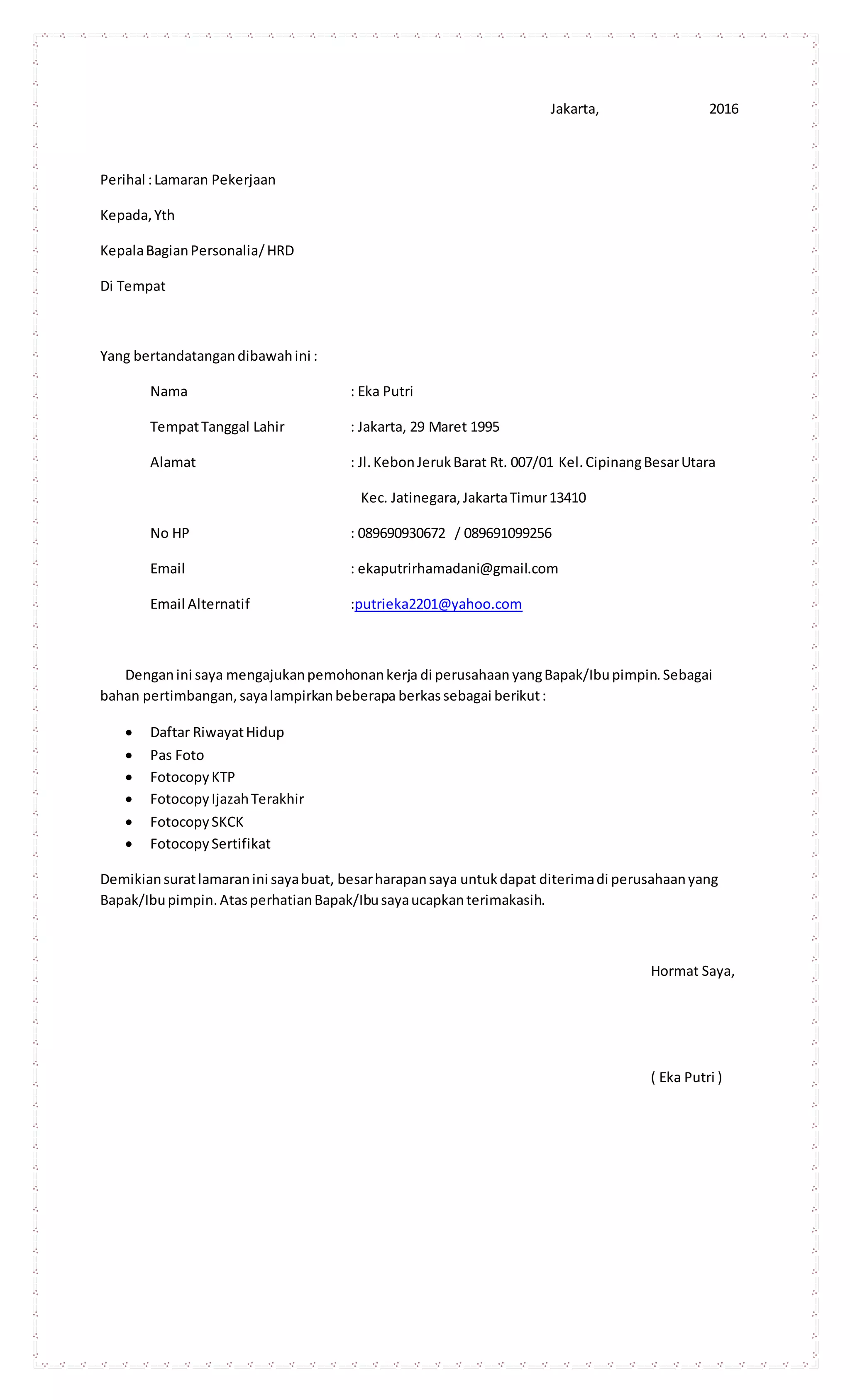 MY CV EKA PUTRI (1) | PDF
