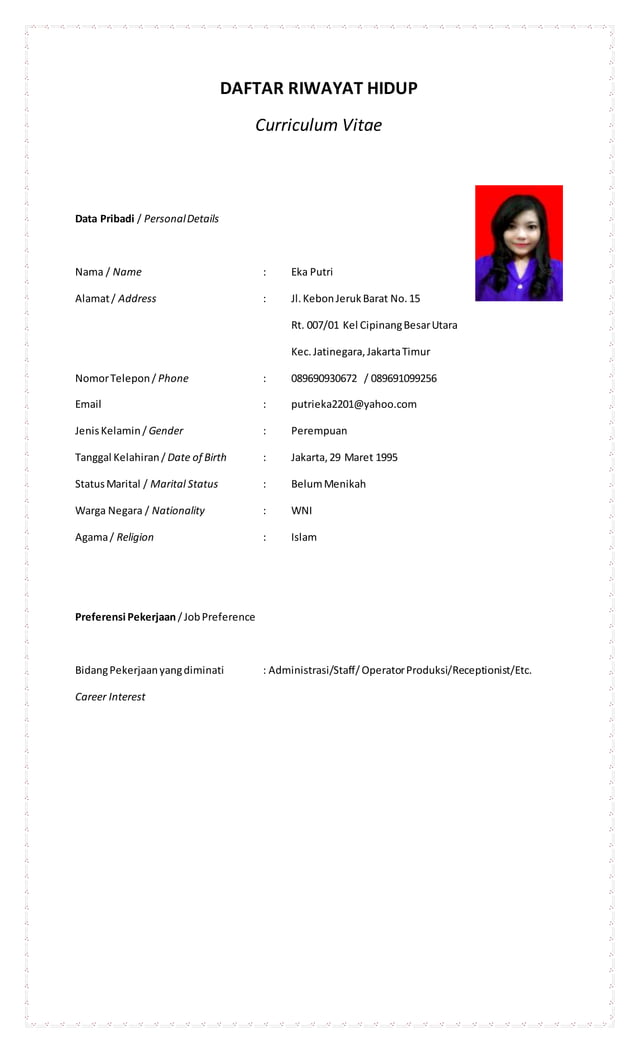 MY CV EKA PUTRI (1) | PDF