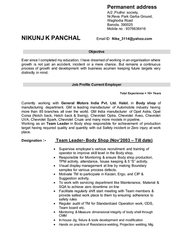 NIKUNJ PANCHAL RESUME | PDF
