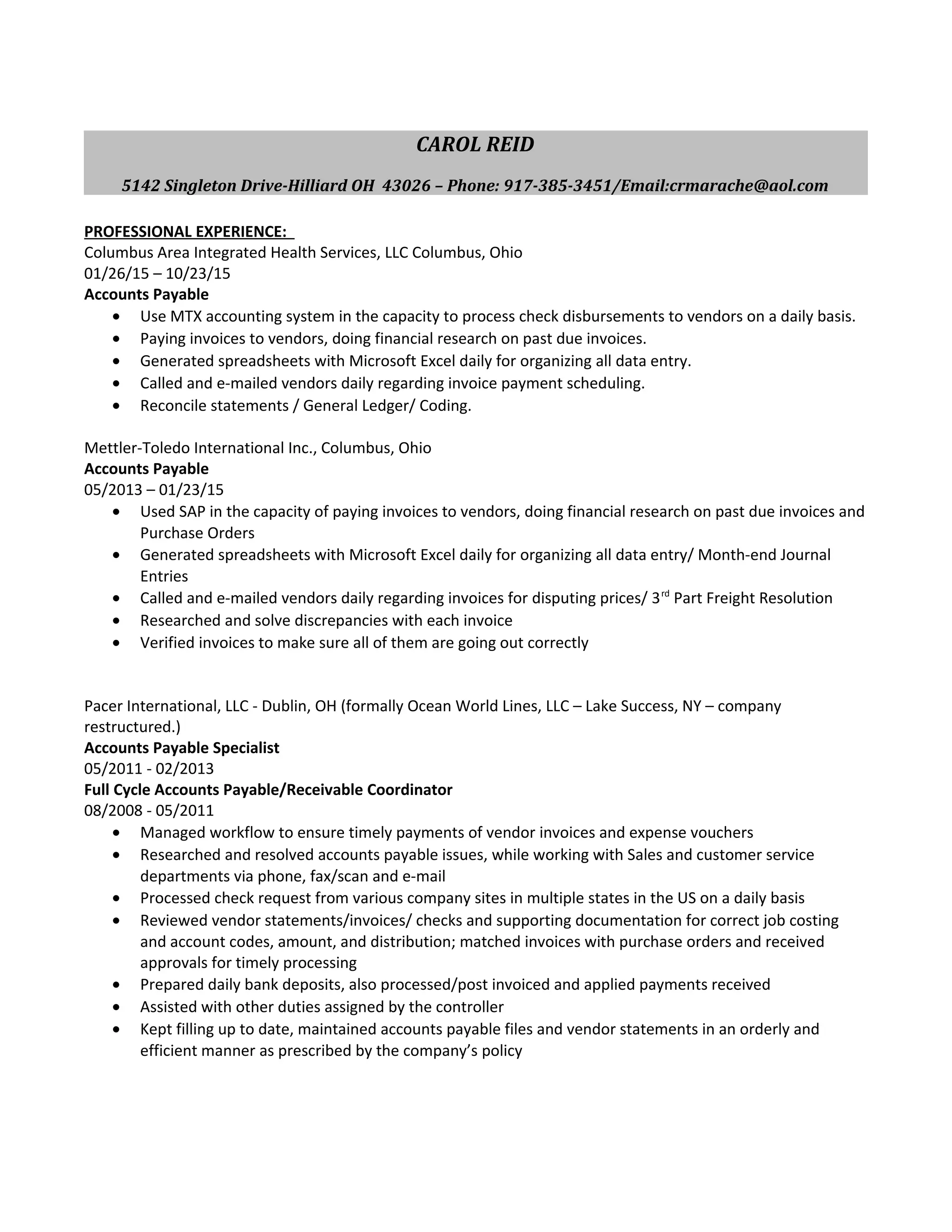 Carol_Reid_Resume. | PDF