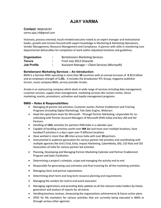 Ajay Varma 1 _ CV | PDF