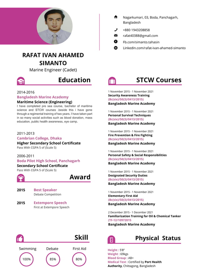 Resume by Rafat Ivan Ahamed | PDF | Education