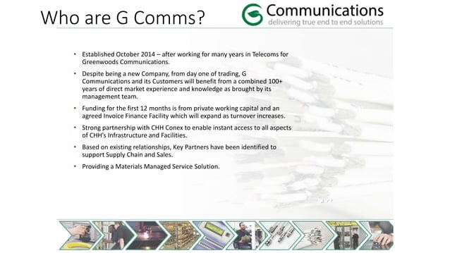 G Comms Materials Management Presentation | PPTX | Logistics | Business