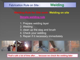 Fabrication rule on site | PPTX
