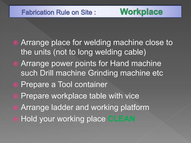 Fabrication rule on site | PPTX