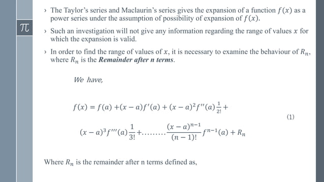 Power Series,Taylor's and Maclaurin's Series | PPTX | Technology ...