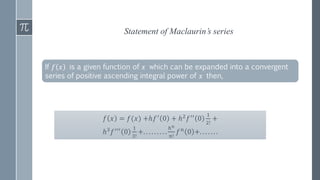 Power Series,Taylor's and Maclaurin's Series | PPTX