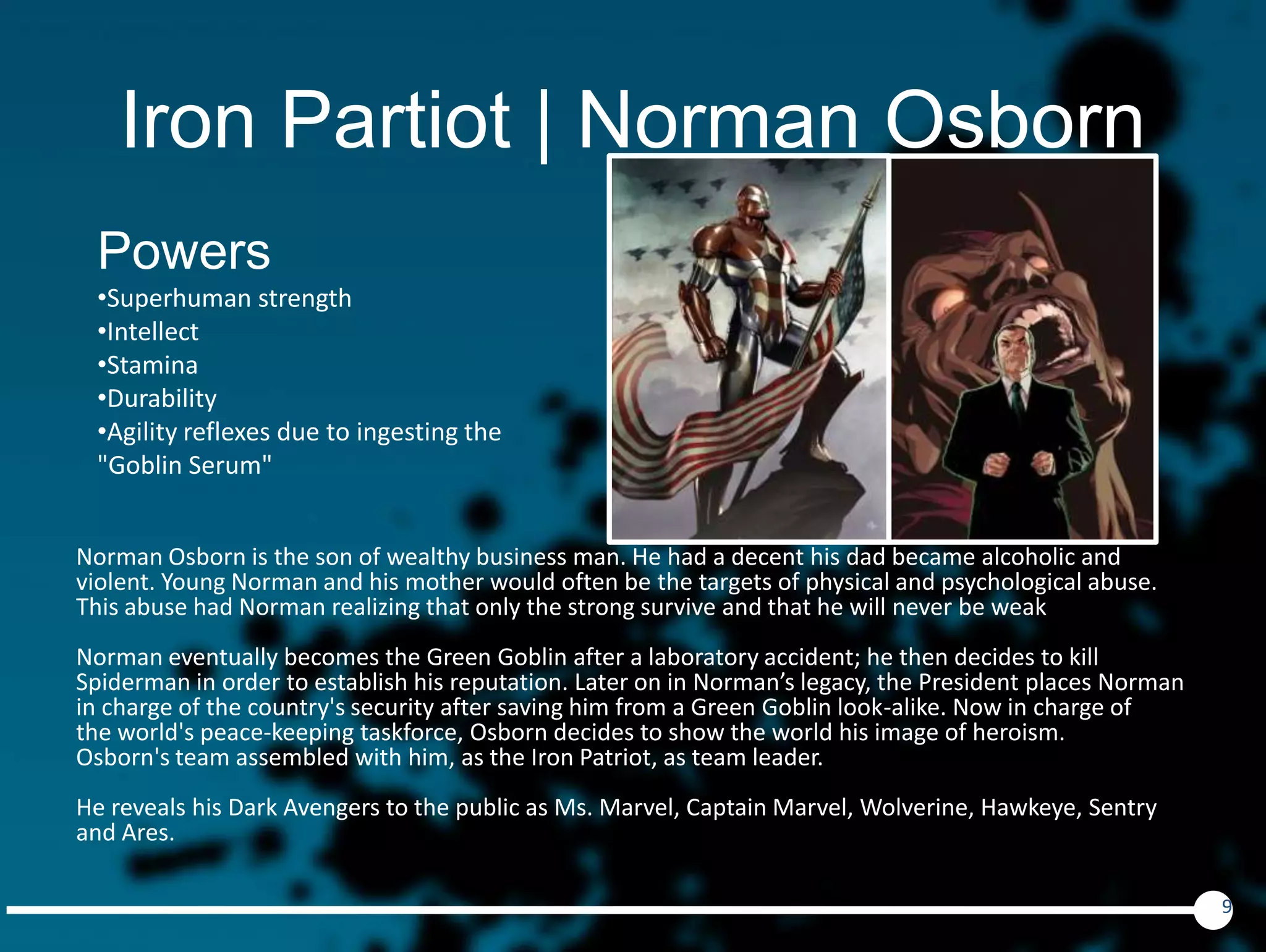 The Dark Avengers - comic book team breakdown | PPTX