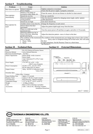 Takex DA-101E Instruction Manual | PDF