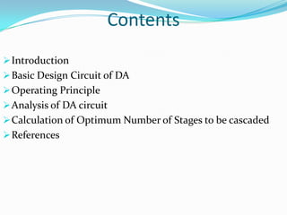 Distributed Amplifiers presenatation | PPTX